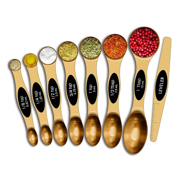 Double Sided Stackable Copper Magnetic Measuring Spoons Set with ...